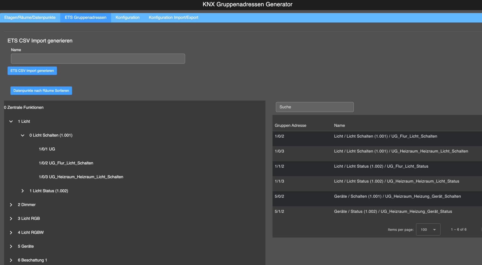 KNX Gruppenadressen Generator – Xsolution X-Server