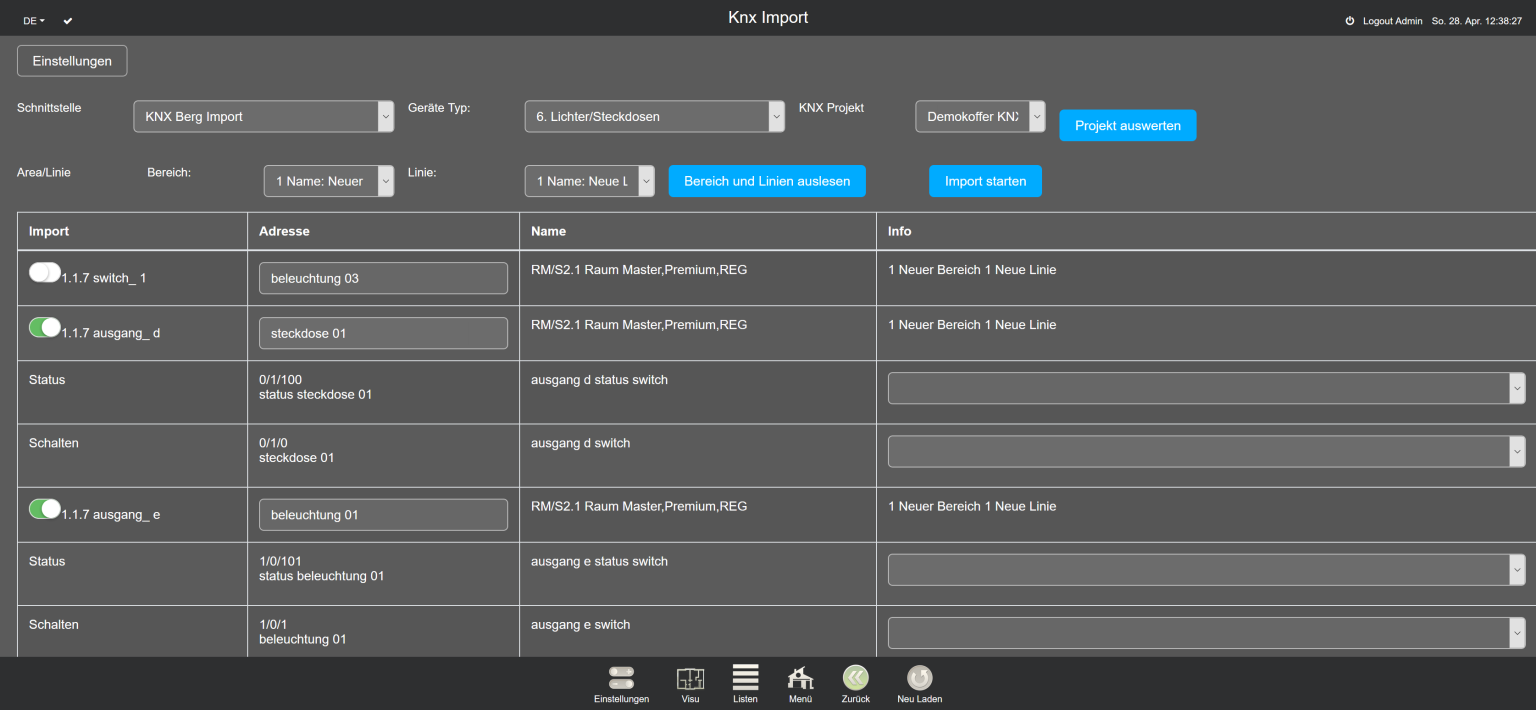 KNX Import – Xsolution X-Server