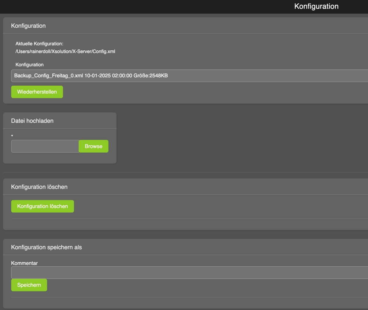 Konfiguration – Xsolution X-Server